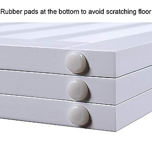 unipaws Freestanding Wooden Pet Gate for Dog and Cat, 24" H and 36" H Foldable Dog Gate with 2PCS Support Feet for Doorway, Halls, Stairs, White, Indoor Use