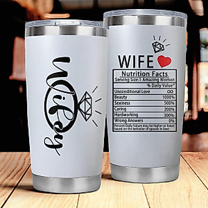 Znutrce Gifts for Wife from Husband, Wife Gifts - Valentines Day Gifts for Her - Anniversary, Birthday Gifts for Her - Wife Birthday Gift Ideas, Wifey Tumbler 20 Oz.