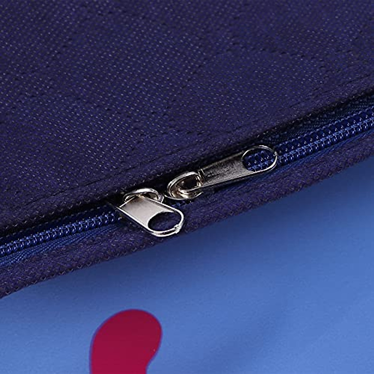 Clothes Storage Bag, Handle Design Double Zipper Non‑woven Fabric and PVC Fabric Clothes Storage Basket for Daily Storage Requirements for Storing Quilts(Cross section navy blue)