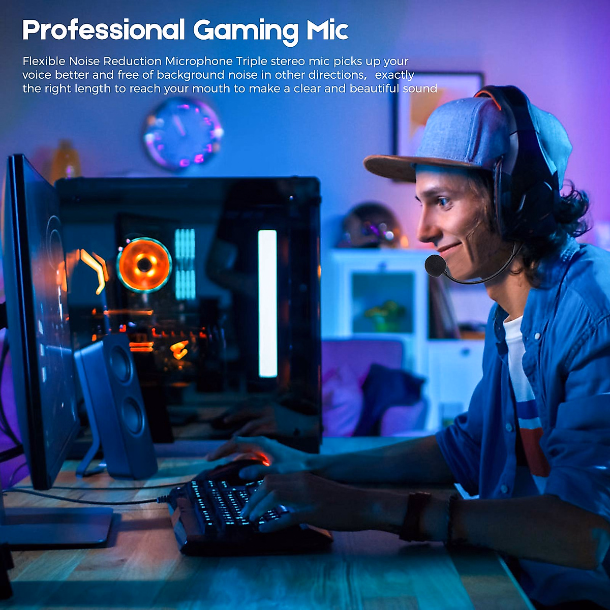 AKKE Cloud Alpha Pro Replacement Mic 2 PCS 3.5mm Detachable Game Microphone Boom Compatible Cloud Alpha S, Alpha PRO Gaming Headsets