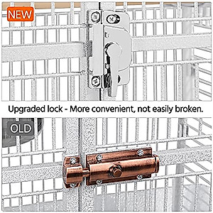 Topeakmart 61-inch Wrought Iron Selection Play Top Large Parrot Bird Cage, White