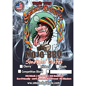 Smoke Daddy *New MoJo BBQ Smokin' Cubes - 3 Pack (Competition Blend, Cherry, and Hickory) - Add Smoke to Your Grill or Smoker - Made in The USA in Small Batches