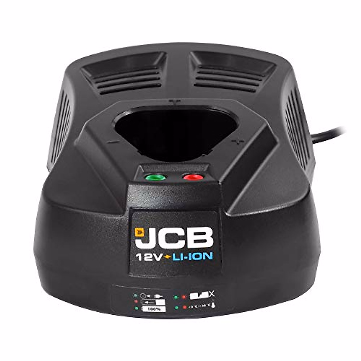 JCB Tools - JCB 12V Lithium-Ion Battery Charger, For JCB 12V Batteries and Tool Range of Drill Drivers and Impact Drivers