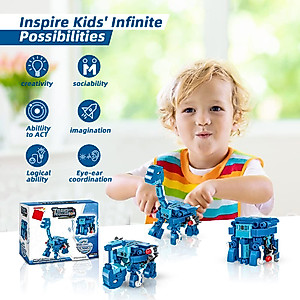 Building Kit Transforming Toys STEM Building Blocks 2 in 1 Construction Toys for Kids Building Set for Boys and Girls Age 6 7 8 9 10 Years (Thunder Sauropod)