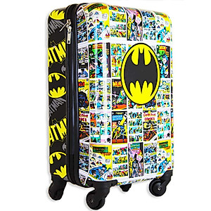 Fast Forward Batman Luggage for Boys, 20 Inches Hard-Sided Tween Spinner Suitcase for Toddlers, Kids Carry-On Travel Trolley, Kids Carry-On Luggage with Wheels