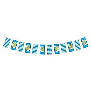 Beistle Oktoberfest Pennant Banner, 10" x 12', Blue/White/Yellow,54243