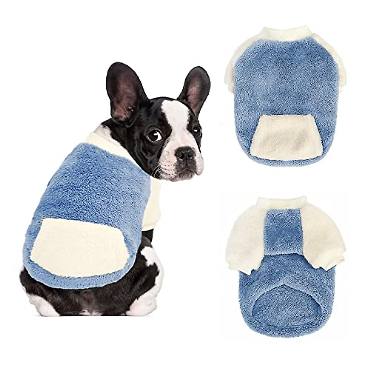 Enjoying Pet Dog Sweater Small Dogs Warm Pullover Coat for Small-Medium Dogs Girls/Boys Soft Doggy Cat Sweatshirt Winter Clothes (XL, Blue)
