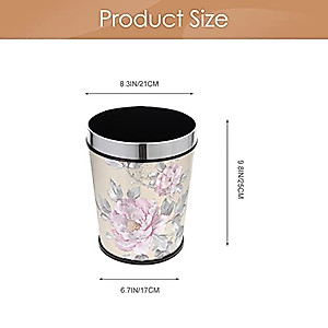 2pcsgarbage Kitchen Small Dorms Trash Open Office Hotel Practical Household Room Decorative and Multi-Function Furnishing for Garbage Basket Can Steel Rubbish Round Living
