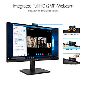ASUS 27” 1080P Video Conference Monitor (BE279QSK) - Full HD, IPS monitor (Renewed)