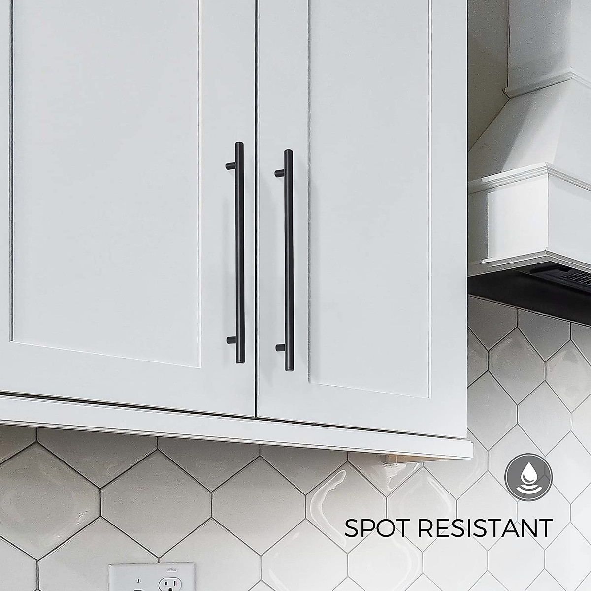 Home Expert 5 Pack 10 Inch Black Cabinet Handles Matte Black Cabinet Pulls Black Dresser Drawer Pulls Stainless Steel Kitchen Cabinet Handles Matte Black 10-1/2 Inch Overall Length