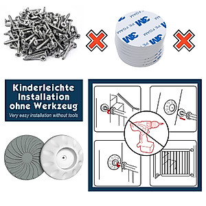 Wall Cups for Baby Gates Hoffenbach | 4 Pack | Works with All Walk-Through Pressure Mounted Child & Dog Safety Gates | Pads Protect Doorway, Door Frame, Stairs | No Drill | German Quality