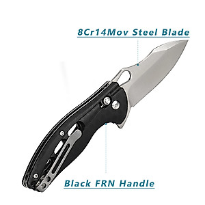 ALBATROSS 7.25" EDC Axis Lock Ball Bearing Assisted Opening Folding Pocket Knife with Satin Blade FRN Handle FK036SC-BK