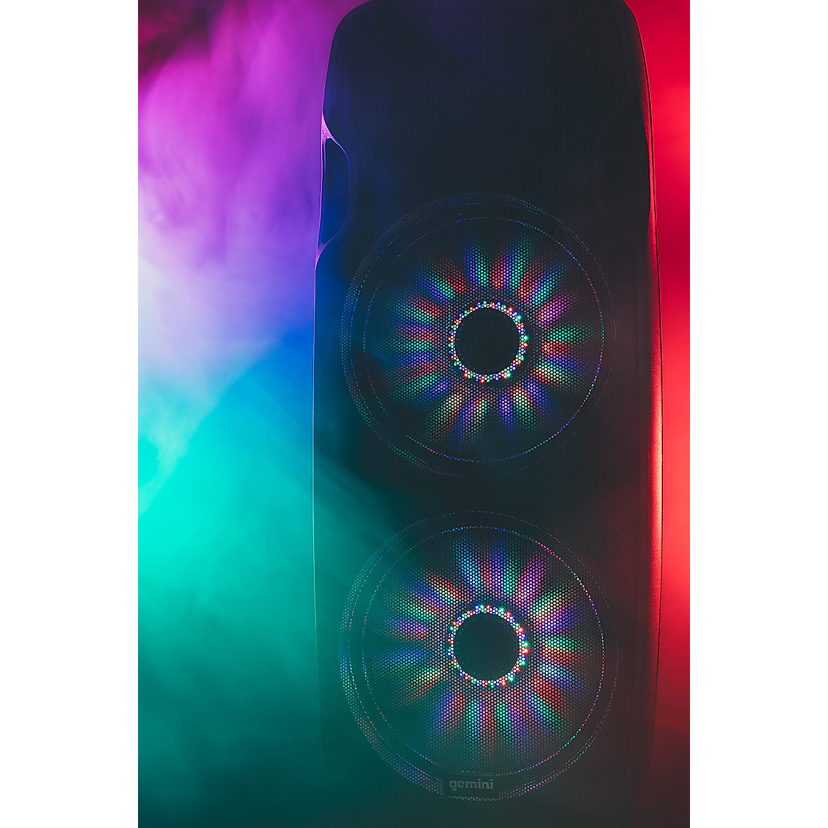 Gemini AS Series Professional Audio Dual 15-inch Portable Active PA Loudspeakers with Bluetooth Compatibility, Mic & Line XLR, 1/4", 1/8", RCA inputs