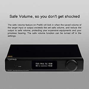 Topping PRE90 Preamplifier Preamp Amplifier Pre-amp Ultra-High NFCA Modules RCA Balanced XLR Output for D90se D90 A90 EXT90 Audio DAC with Remote Control (Black)