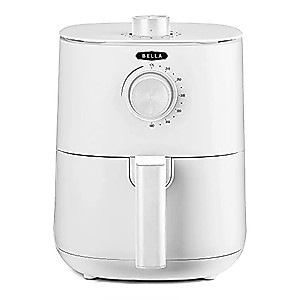 BELLA 3 Qt Manual Air Fryer Oven and 5-in-1 Multicooker with Removable Nonstick and Dishwasher Safe Crisping Tray and Basket, 1400 Watt Heating System, Matte White