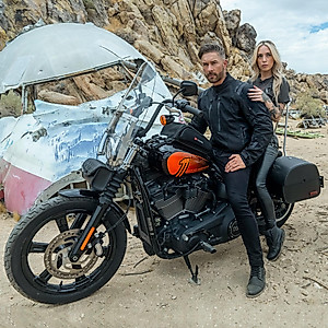 Nomad Motorcycle Jacket for Men, Ironborn Biker Jacket, Cruiser Sportsbike Enduro Mens Riding Jacket with Armor Protection (US, Alpha, X-Large, Regular, Regular, Black)