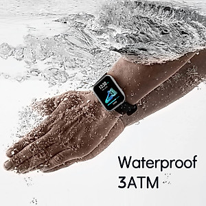 Deeprio Smart Watch for Android Phones iOS 1.75-inch HD Touchscreen 3ATM Waterproof Fitness Tracker Heart Rate Blood Oxygen Sleep Monitor Smartwatch Compatible iPhone Samsung Men Women Blue (SM006)