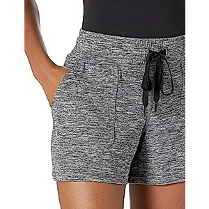 Amazon Essentials Women's Brushed Tech Stretch Short (Available in Plus Size), Dark Grey Space Dye, Medium