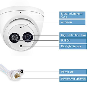 6MP Security PoE IP Camera, Outdoor UltraHD Dome Camera with Built-in Mic, 165ft IR Night Vision, Smart H-2-6-5, IP67 Weatherproof, WDR, 3D DNR(2.8mm)