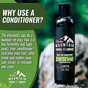 Rocky Mountain Barber Company Men's Conditioner - Tea Tree Oil, Peppermint & Eucalyptus for All Hair Types - 8oz