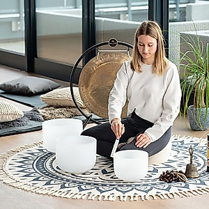 Meinl Sonic Energy Crystal Singing Bowl 9" A Note Brow Chakra, High-purity Quartz — for Meditation, ASMR, Sound Therapy, Yoga