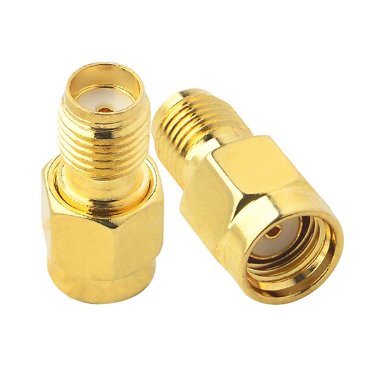 Boobrie SMA RF Coaxial Coax Adapter SMA Female (No Pin) to RP-SMA Male (No Pin) Antennas Connector for WiFi Antenna,FPV Drone Security Camera,Signal Booster,LTE Router 2-Pack
