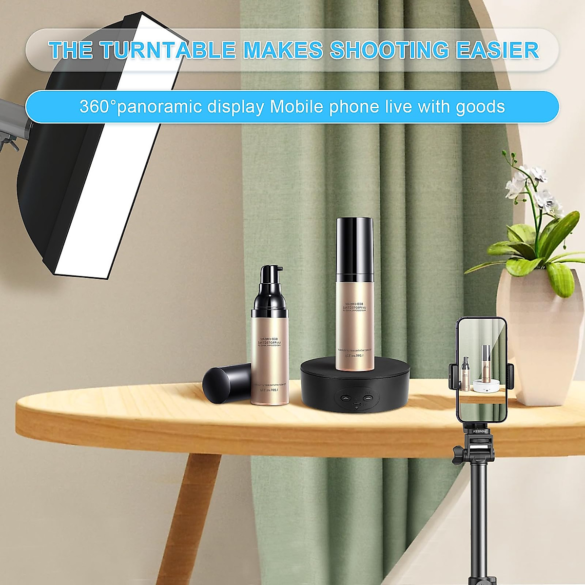 Bosgladek Motorized Rotating Display Stand, 5in/11lbs Load, 360° Rotating Platform for Jewelry Watch 3D Models Cake, Electric Spinning Display Stand for Live Show, Products Video shoot