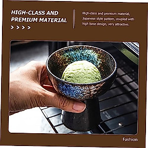 VILLFUL Ceramic Ice Cream Bowl Cups Small Glass Bowls Steaming Egg Bowl Decorative Wine Glasses Mini Dessert Cup Glass Dessert Bowls Trifle Dish Ice Cream Cup Ceramic Bowl Snack Bowl Glass