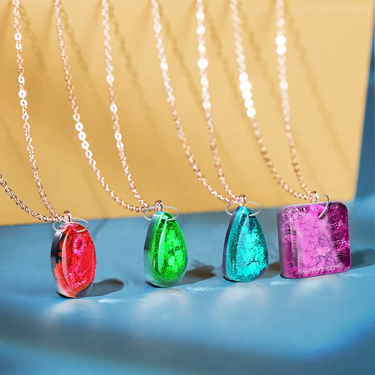 BABORUI Resin Molds Jewelry, 38 Cavities Pendant Silicone Molds for Epoxy Resin with 40Pcs Jump Rings, DIY Jewelry Resin Casting Molds for Pendant, Earrings, Necklace, Keychains