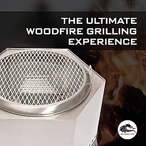 Dragonfire Stainless Steel Grill Grate - 19" Diameter Round Campfire Grate Made with Two Side Handles, Heavy-Duty Metal, and Rhombic Grill Mesh Design
