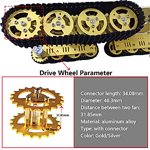 Professional T600 Robot Car Tank Chassis with High Torque DC Motor Kit, 4WD Crawler Platform Caterpillar Robotic Model Compatible with Arduino Raspberry Pi STEAM Microbit Python for Science Project