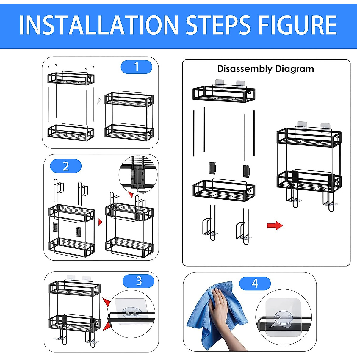 Bathroom Organizers and Storage,Over The Toilet Storage, Over Toilet Shelf Organizer,Behind Toilet Tank Bathroom Organizer Storage for Space Saving