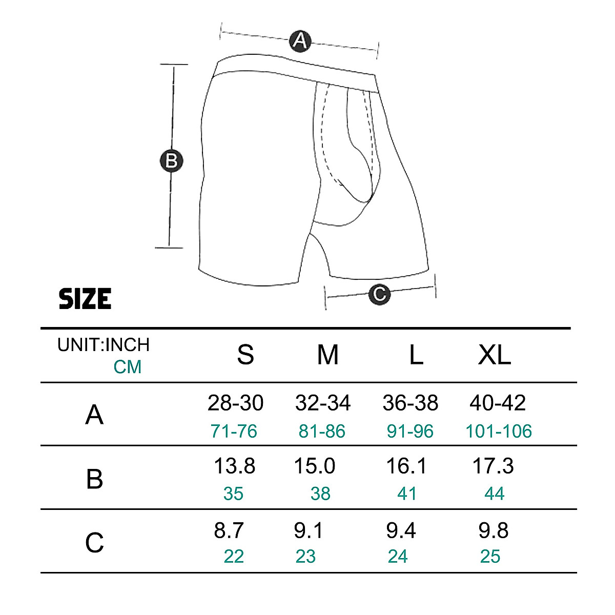 Ouruikia Men's Underwear Boxer Briefs Anti-Chafing Long Leg Mens Boxer Briefs Tagless Boxer Briefs Separate Pouch Large Black/Grey