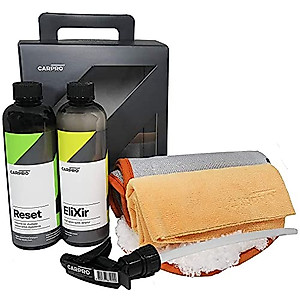 CARPRO Wash Box - 5 Products Including: Elixir, Reset, Microfiber Wash Mitt, DHydrate Drying Towel & 2 Face No Lint Towel - Everything to Wash Your Car All Season Long, 16 Treatments