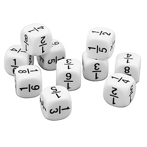 Fractional Number Dice, 20 PCS Intelligence Development White Fraction Dice for Children Toys