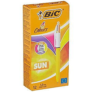 BIC 4 Colours Sun Ballpoint Pens - Box of 12