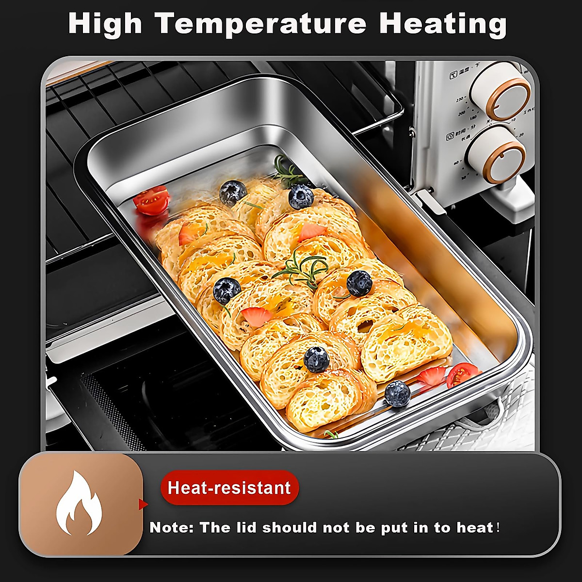 pobowlgarls Large Stainless Steel Food Storage Containers, Food Containers with Lids for Kitchen, Picnic, Travel, Durable, Leak-Proof Design Set of 3 sizes