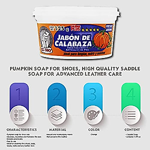 El Oso - Pumpkin soap for shoes. Saddle Soap for Advanced Leather Care, 4.40Oz.