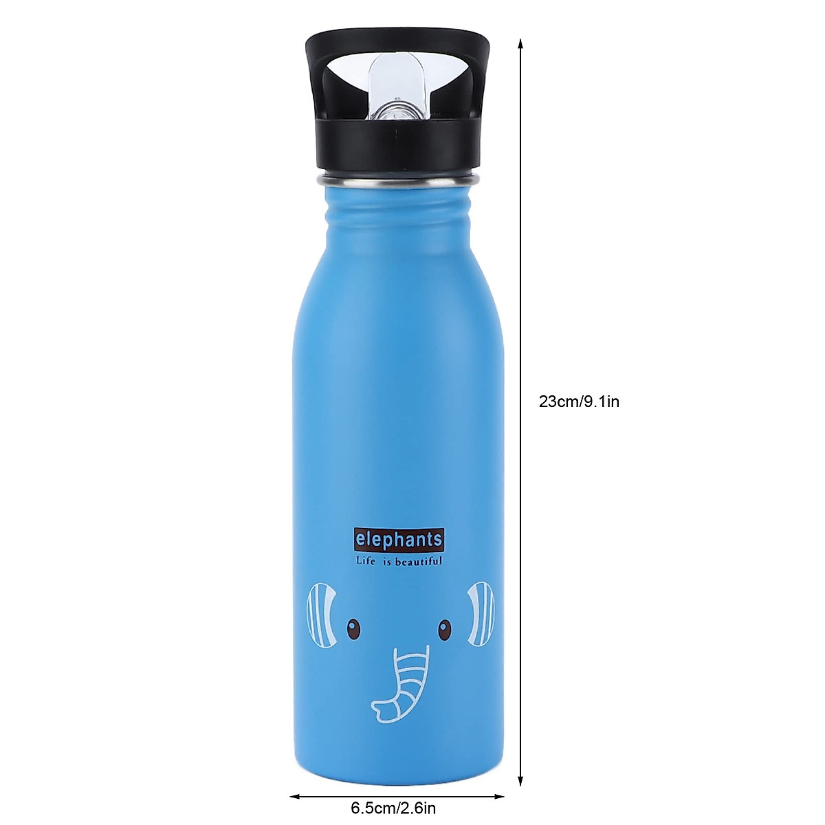 Fdit 500ml Stainless Steel Sport Water Bottle Thermo Mug Vacuum Insulated Water Bottle with Sucking Mouth Metal Canteen Water Bottle with Straw Lid(#1)