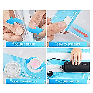 VMSTR Travel Vacuum Storage Bags with Electric Pump, Medium Small Space Saver Bags for Travel and Home Use