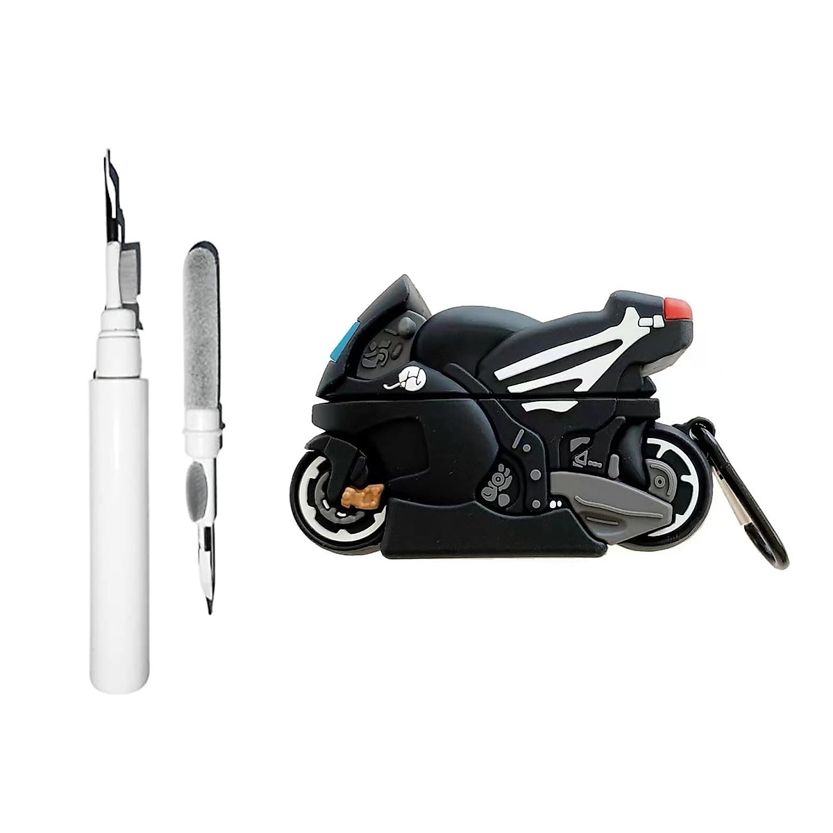 【2 in 1】 SKPY 3D Cartoon Locomotive Silicone Fashion Protective Case Cover Compatible with Sony WF-1000XM4 with Carabiner Cleaning Tools for Boys Girls Womens Mens Teens