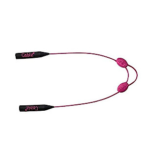 Cablz Colorz Zipz Adjustable Eyewear Retainer Strap | Lightweight, Low Profile, Coated Stainless, 14 Inch (Black/Pink)