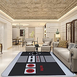SAMAUN Large Gamer Rug Area Rugs Game Printed Carpets for Game Room Decor Gamer Boys Bedroom Decor 3D Printed Player Home Decor Non-Slip Crystal Floor Mat,Video Game Rug Retro Gamepad（39x60inch）
