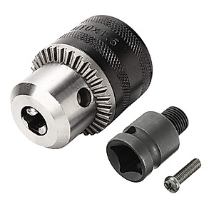 Yakamoz 1.5-10mm 1/16" - 3/8" Capacity Key Drill Chuck for Air Impact Wrench Converter Conversion Tool | 1/2 Inch Socket Square Female Adapter