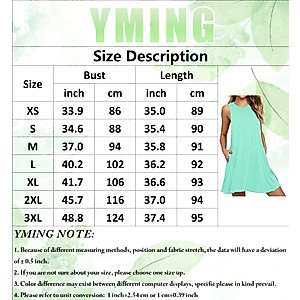 YMING Women’s Casual Shirt Dress Loose Mini Dress Summer Sleeveless Dress Blue XL