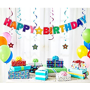 American Greetings Reversible Birthday and All Occasion Wrapping Paper for Kids, Unicorns and Dinosaurs (9 Rolls, 120 sq. ft.)