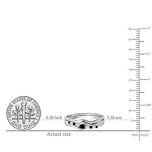 Dazzlingrock Collection 0.25 Carat (ctw) 10k Round Black & White Diamond Ladies Bridal Promise Engagement Wedding Set Ring with Matching Band 1/4 CT, White Gold, Size 7