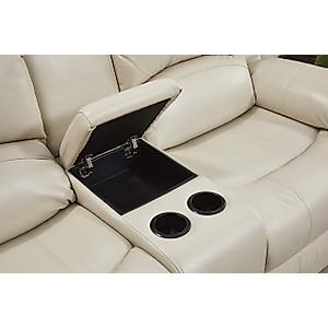 Betsy Furniture 2PC Bonded Leather Recliner Set, Sofa, Loveseat, 8018, Beige