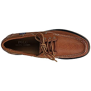 Polo Ralph Lauren mens Bienne loafers shoes, Tan Tumbled Leather, 10 US