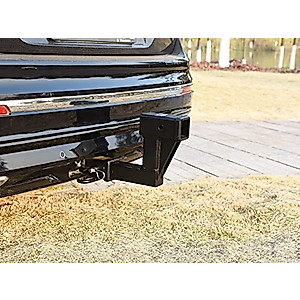TOPTOW 2-inch Receiver Trailer Hitch Extension Riser with 6-inch Rise/Drop, 2-inch Solid Shank, 10000lbs Capacity with Hitch Lock Chrome